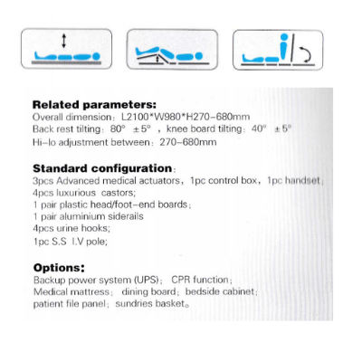 Three Functions Super Low Electric Care Bed – Medical Bazar