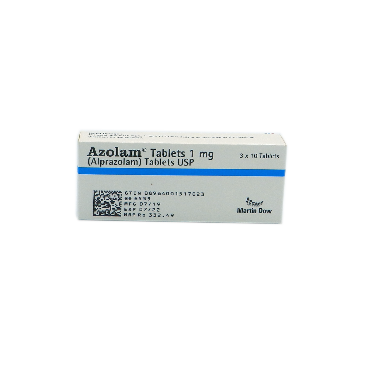 Azolam Tablets 1mg 3X10's – Medical Bazar