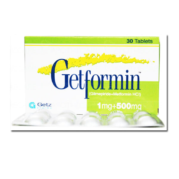 Getformin Tablets 1/500mg 30's – Medical Bazar