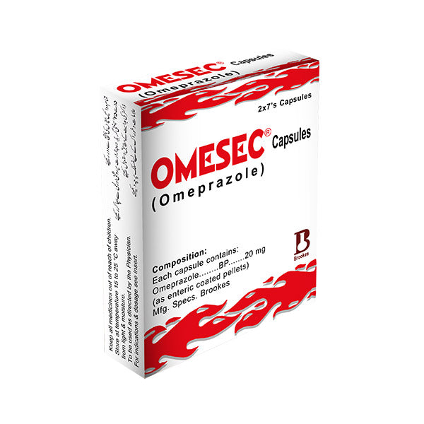 Omesec Capsules 20mg 2X7's – Medical Bazar