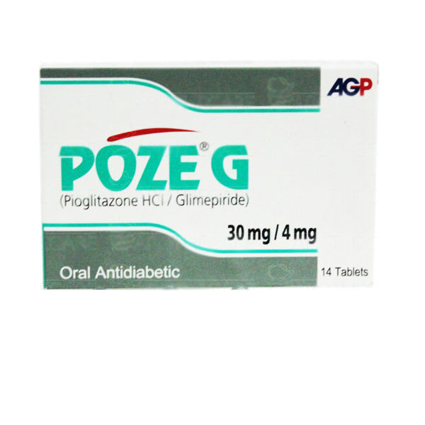 Poze G Tablets 30/4mg 14's – Medical Bazar