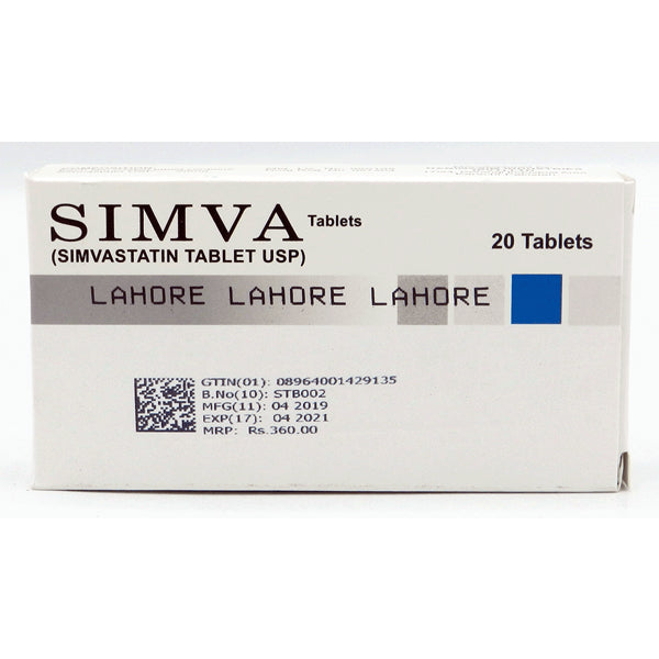 Simva Tablets 20mg 20's – Medical Bazar
