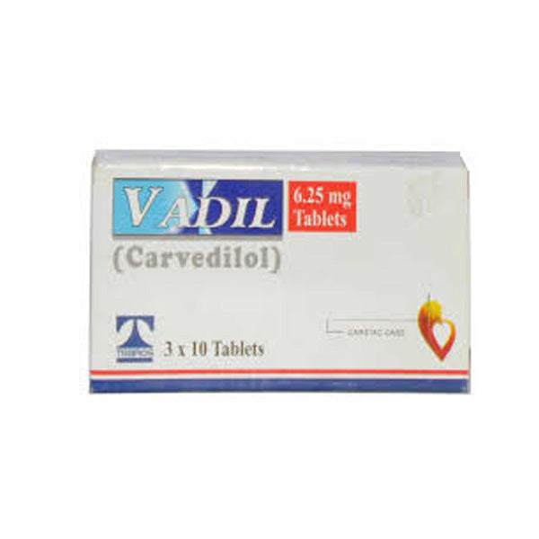 Vadil Tab 6.25 MG 3x10's – Medical Bazar