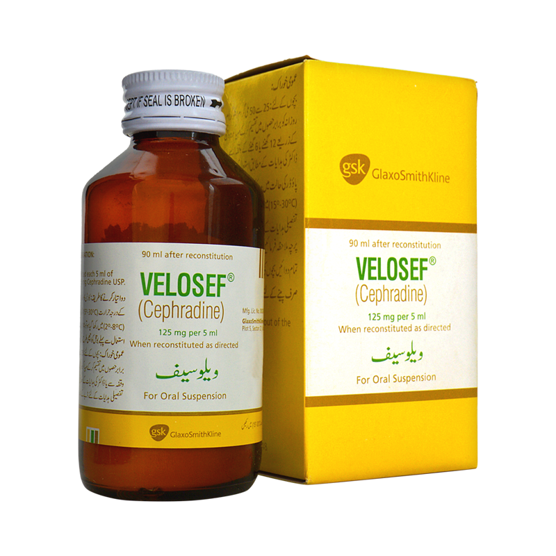 Velosef Suspension 125mg 90ml – Medical Bazar