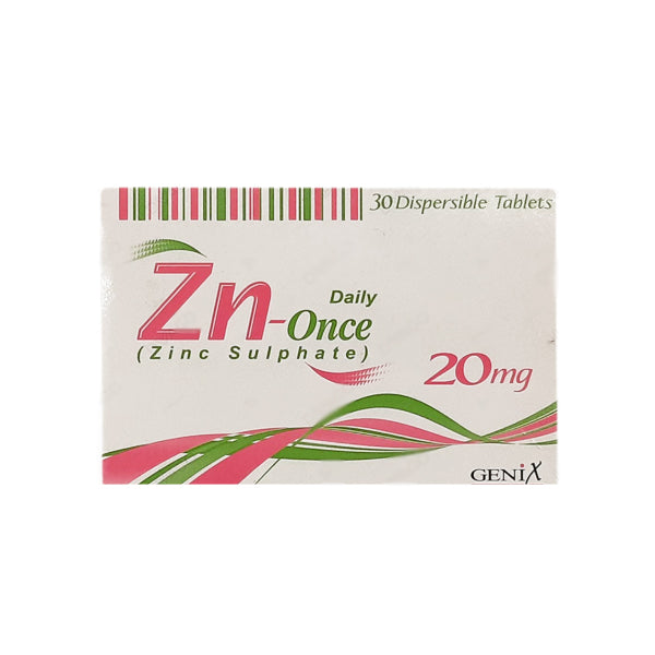 Zn-Once Dispersible Tablets 20mg – Medical Bazar